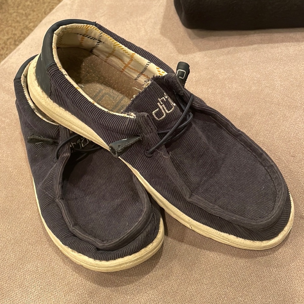 Hey Dude Navy Blue Corduroy Unisex Wally Casual Slip … - Gem